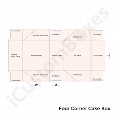 Four Corner Cake Box | Custom Four Corner Packaging Boxes